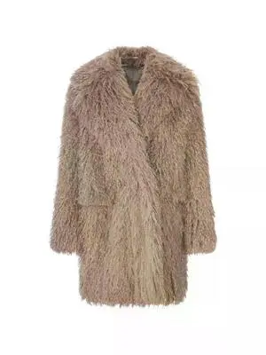 Tagliatore Curly-texture Wide-collar Coat - Neutrals