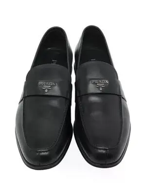 Prada Logo-embellished Leather Loafers