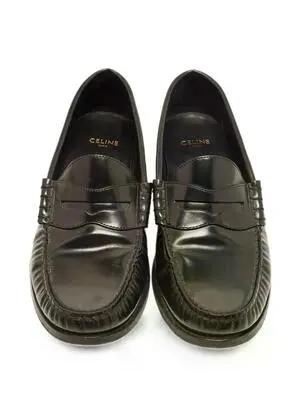 Celine Leather Penny Strap Loafers