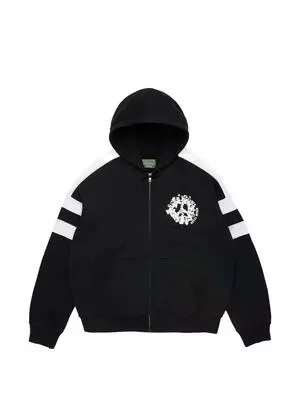 DENIM TEARS Denim U Paneled Zip-up Hoodie - Black