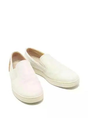 Prada Leather Slip-on Sneakers With Arrow Motif
