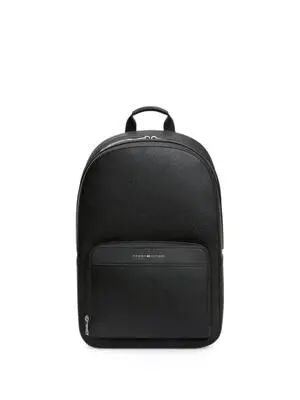 Tommy Hilfiger Grained-texture Logo-plaque Backpack - Black