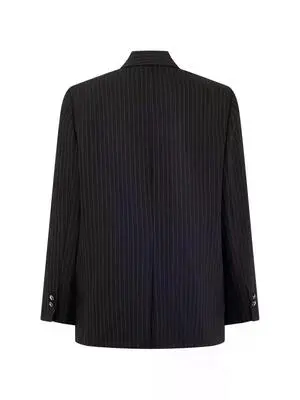 Elisabetta Franchi Stripe-pattern Notched-lapels Blazer - Black