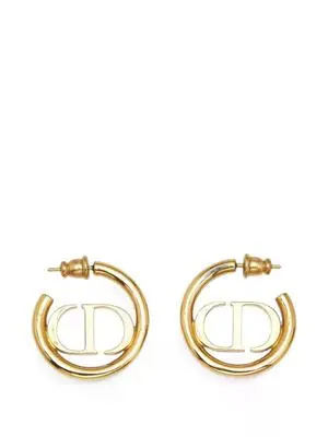 Dior Tone Cd Hoop Earrings - Gold