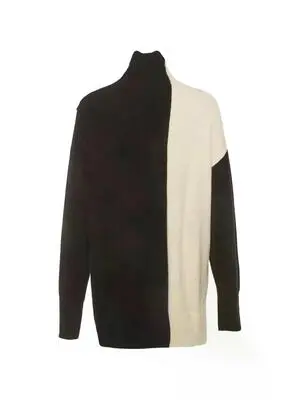 JOSEPH Ribbed Knit Color-block Turtleneck Sweater