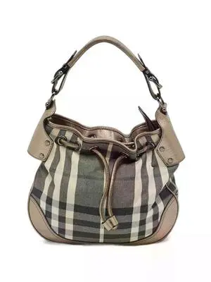Burberry Check-print Drawstring Shoulder Bag