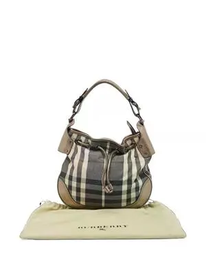 Burberry Check-print Drawstring Shoulder Bag