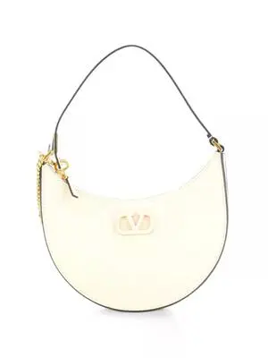 Valentino Garavani Valentino Garavani VLogo Leather Mini Hobo Bag White