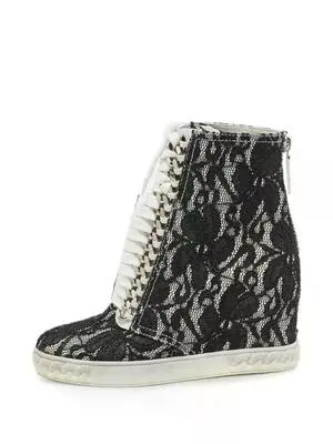Casadei Lace Wedge Sneakers