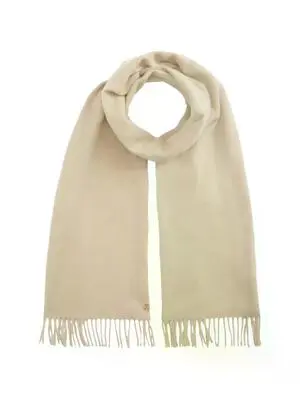 Tommy Hilfiger Logo-plaque Fringed Scarf - Neutrals