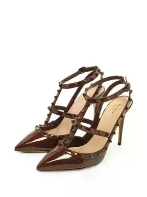 Valentino Garavani Valentino Garavani Rockstud Embellished Stiletto Pumps Brown