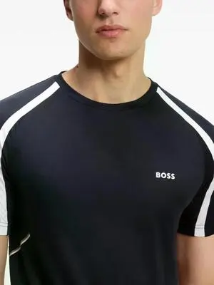 BOSS Slim Fit Crewneck T-shirt With Logo Print