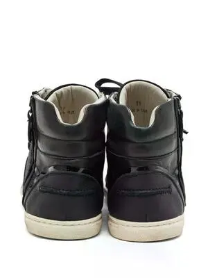 LANVIN Leather & Mesh Hi-top Sneakers