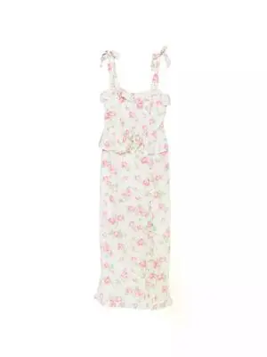 Alessandra Rich Floral-print Ruffled Midi Dress