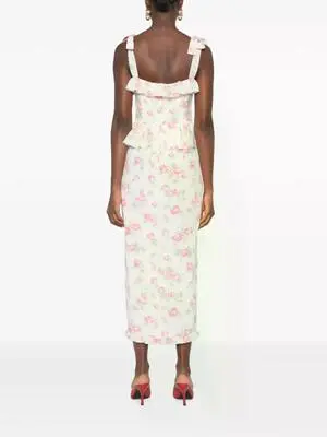 Alessandra Rich Floral-print Ruffled Midi Dress