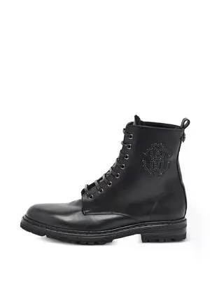 Roberto Cavalli Leather Lace-up Combat Boots