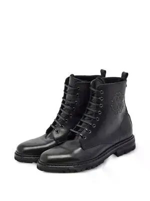 Roberto Cavalli Leather Lace-up Combat Boots