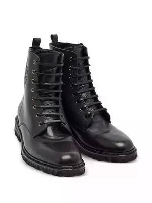 Roberto Cavalli Leather Lace-up Combat Boots