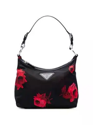 Prada Tissuto Rose Printed Shoulder Bag