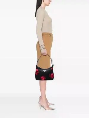 Prada Tissuto Rose Printed Shoulder Bag