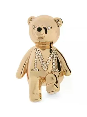 Max Mara Crystal-embellished Bear Brooch