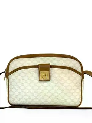 Celine Triomphe Coated Canvas Crossbody Bag - White