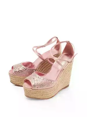 LE SILLA Embellished Espadrille Wedge Sandals