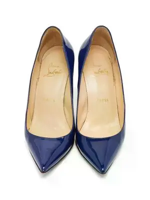 CHRISTIAN LOUBOUTIN Pigalle Patent Leather Pointed Toe Stiletto Pumps - Blue