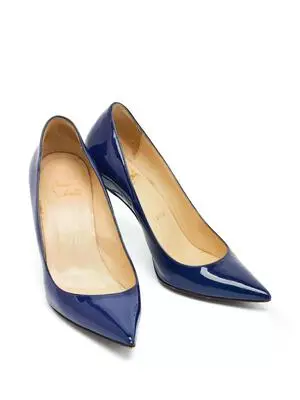 CHRISTIAN LOUBOUTIN Pigalle Patent Leather Pointed Toe Stiletto Pumps - Blue