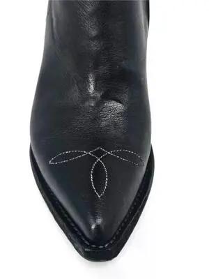 MADISON MAISON Pointy Star-patchwork Leather Ankle Boots