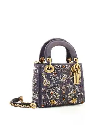 Dior Lady Chain Bag Beaded Denim Mini Crossbody Bag