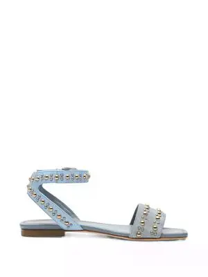 STUART WEITZMAN Perry Stud-embellished Sandals - Blue