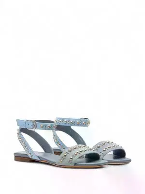 STUART WEITZMAN Perry Stud-embellished Sandals - Blue