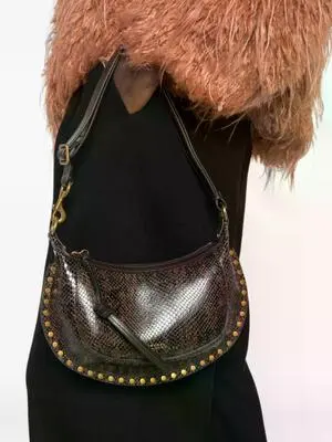 Isabel Marant Étoile Oskan Moon Shoulder Bag In Python-effect Leather - Brown