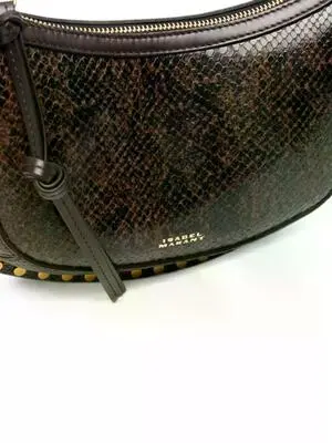 Isabel Marant Étoile Oskan Moon Shoulder Bag In Python-effect Leather - Brown