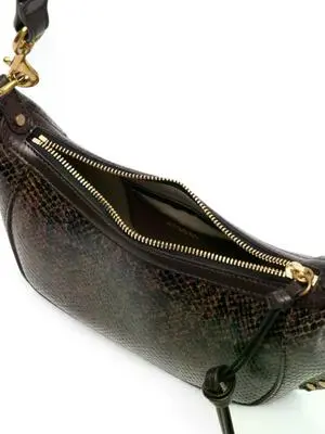Isabel Marant Étoile Oskan Moon Shoulder Bag In Python-effect Leather - Brown