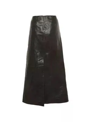Magda Butrym Draped Leather Midi Skirt