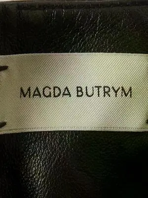 Magda Butrym Draped Leather Midi Skirt