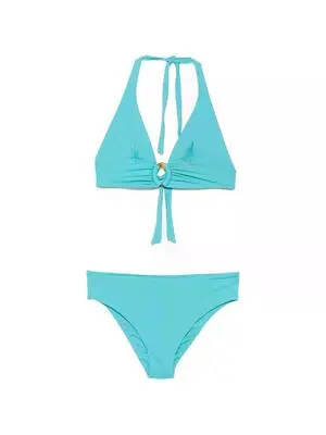 FISICO Halterneck Ring-detail Bikini - Blue
