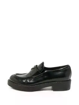 Prada Triangle Logo Leather Loafers