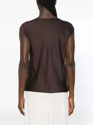 Imperial Satin-finish Scoop-neck Top