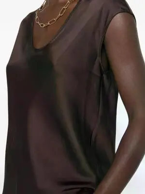 Imperial Satin-finish Scoop-neck Top