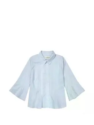 Munthe Veracity Striped Flared-sleeve Shirt - Blue