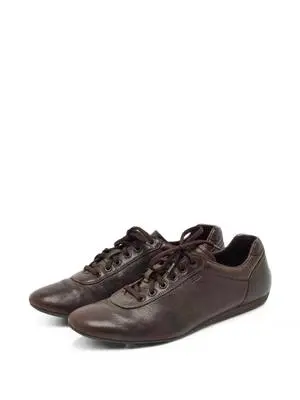Prada Lace-up Leather Sneakers