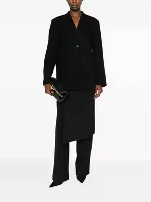 LE SULLY STUDIO Single-breasted Collarless Coat - Black
