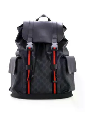 Gucci Gg Coated Canvas Backpack With Double Pockets