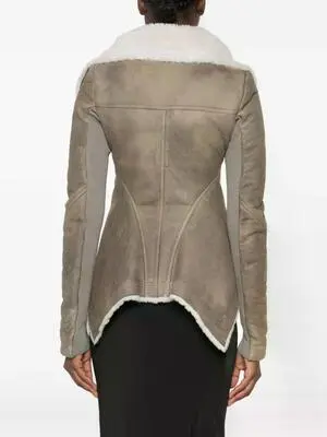 Rick Owens Shearling Lined Asymmetric Jacket - Grey