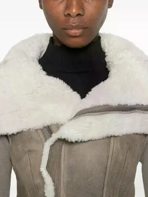Rick Owens Shearling Lined Asymmetric Jacket - Grey