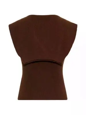 Cara Cara Ember V-neck Vest - Brown
