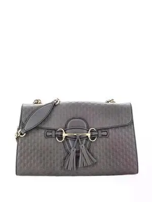 Gucci Emily Chain Flap Bag Microguccissima Leather Medium Shoulder Bag - Grey